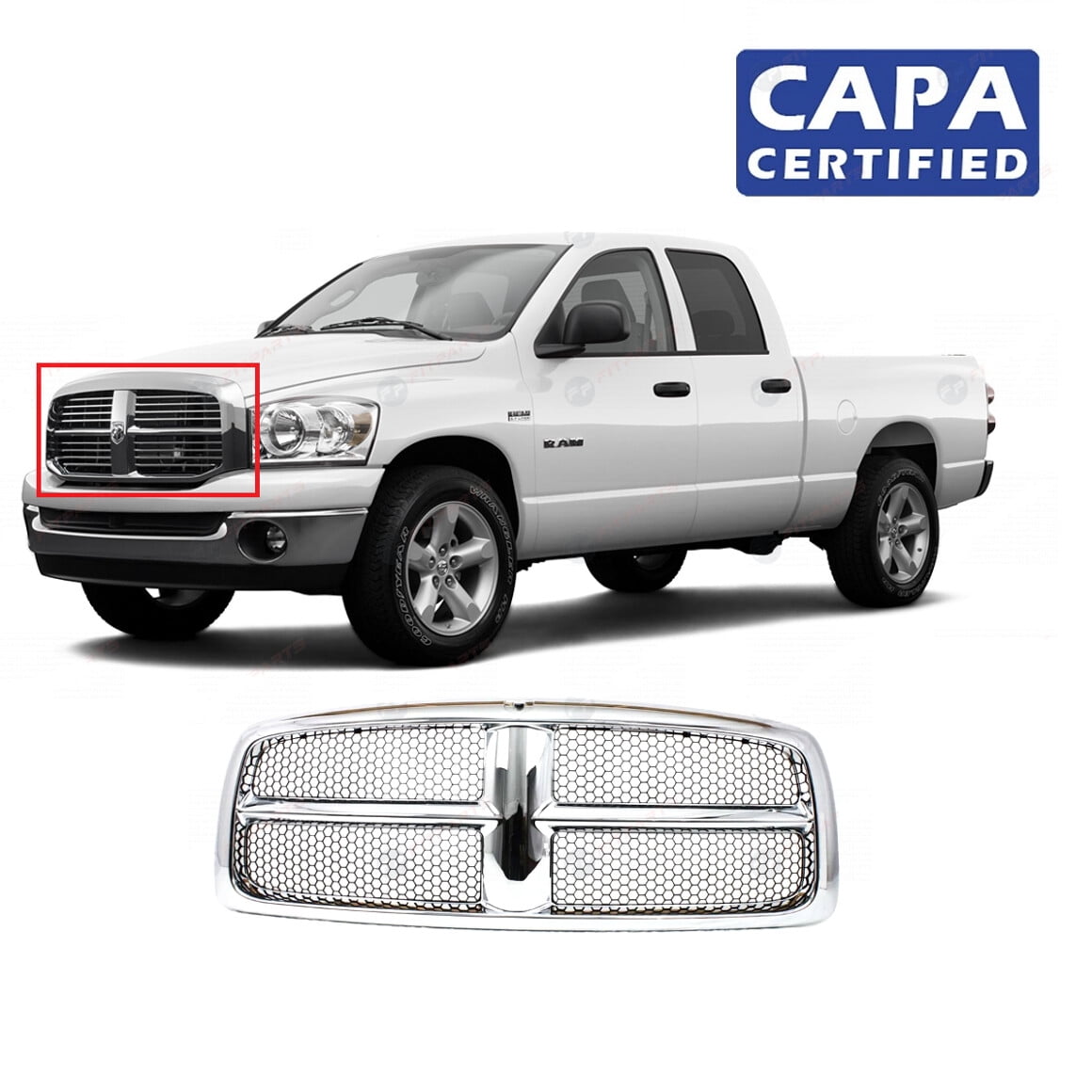 Grille Chrome/Honeycomb Dodge Ram 2002-2005 CH1200248 55077185AG (CAPA ...