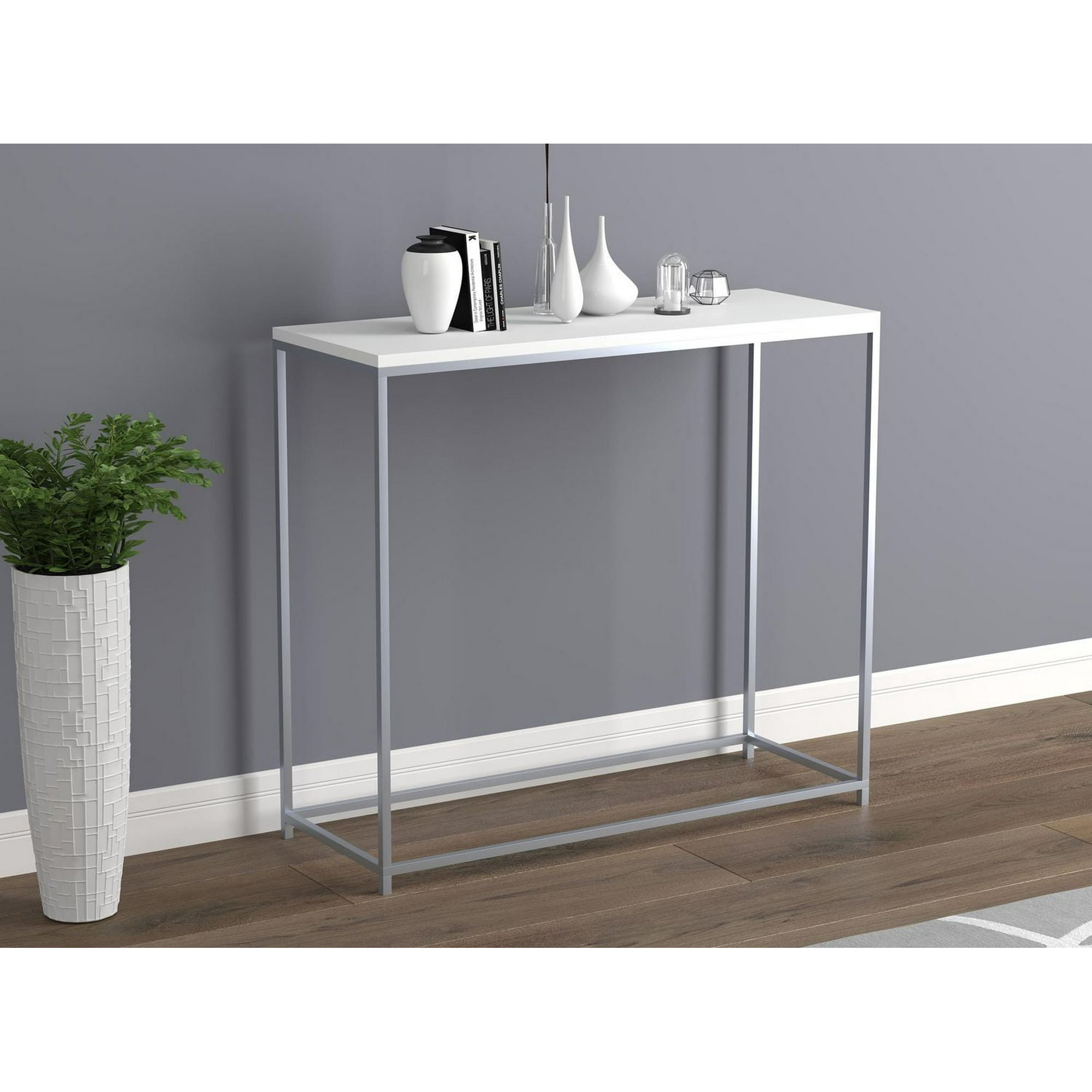 Click here for Safdie & Co. Console Table 31l White Silver Metal prices