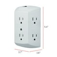 GE 6-Outlet Wall Adapter, Reset Button, Wide Spaced Outlets, 56575 ...