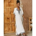 Edolynsa Women Embroidery Caftans Short Sleeve Bikini Swimsuit Cover Up ...