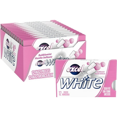 Excel White Sugar-Free Gum, Bubblemint, 12 Count, Pink | Walmart Canada