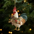 Decorative Hanging 1Pcs 8cm Christmas Rooster Ornament 2D Acrylic ...