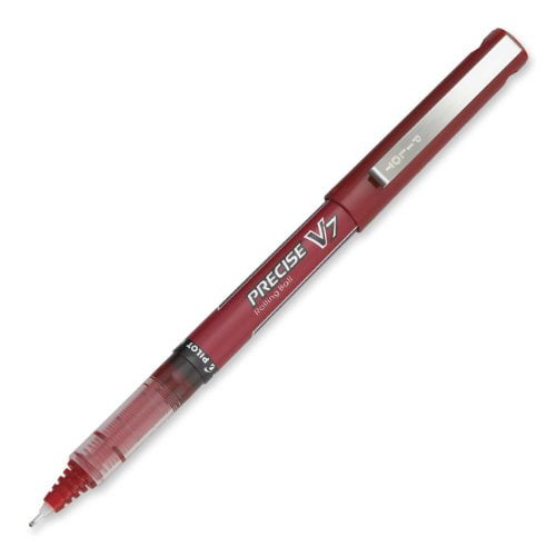 Pilot Precise V7 Stick Rolling Ball Pens Fine Point Red Ink Dozen Box ...