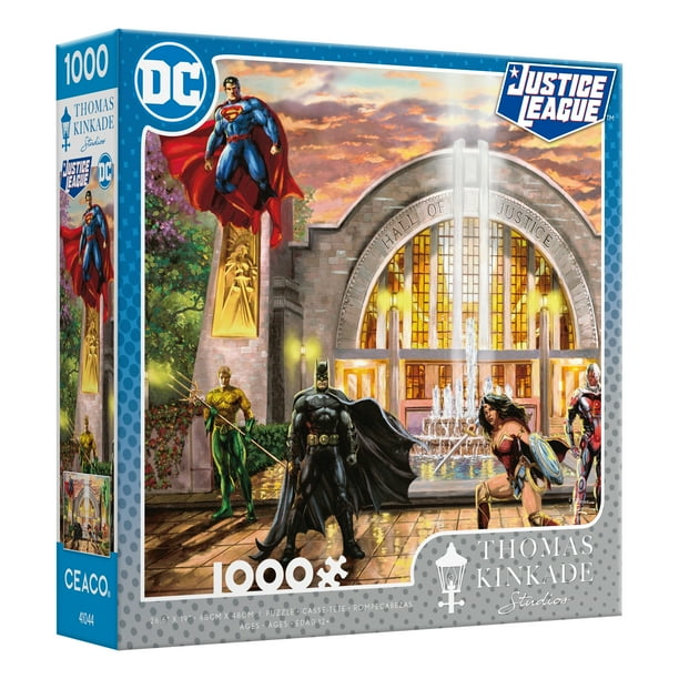 Ceaco 1000-Piece Thomas Kinkade DC Comics Hall Of Justice Interlocking ...