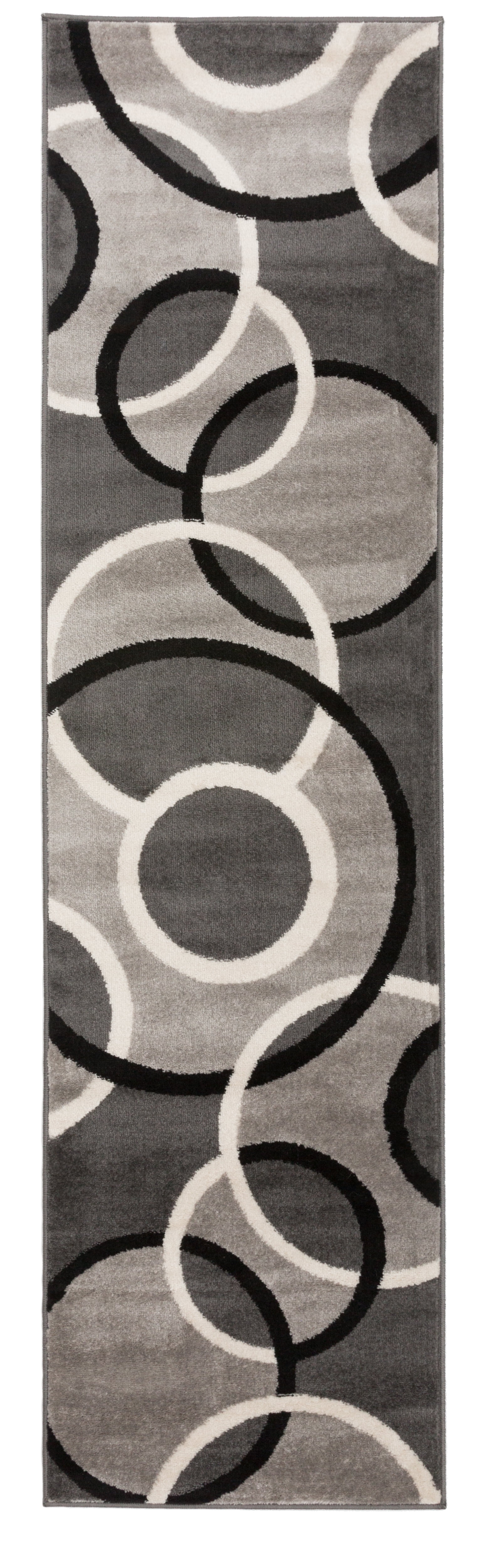 Contemporary Abstract Circles Area Rug 2' x 7' 2" Gray - Walmart.com