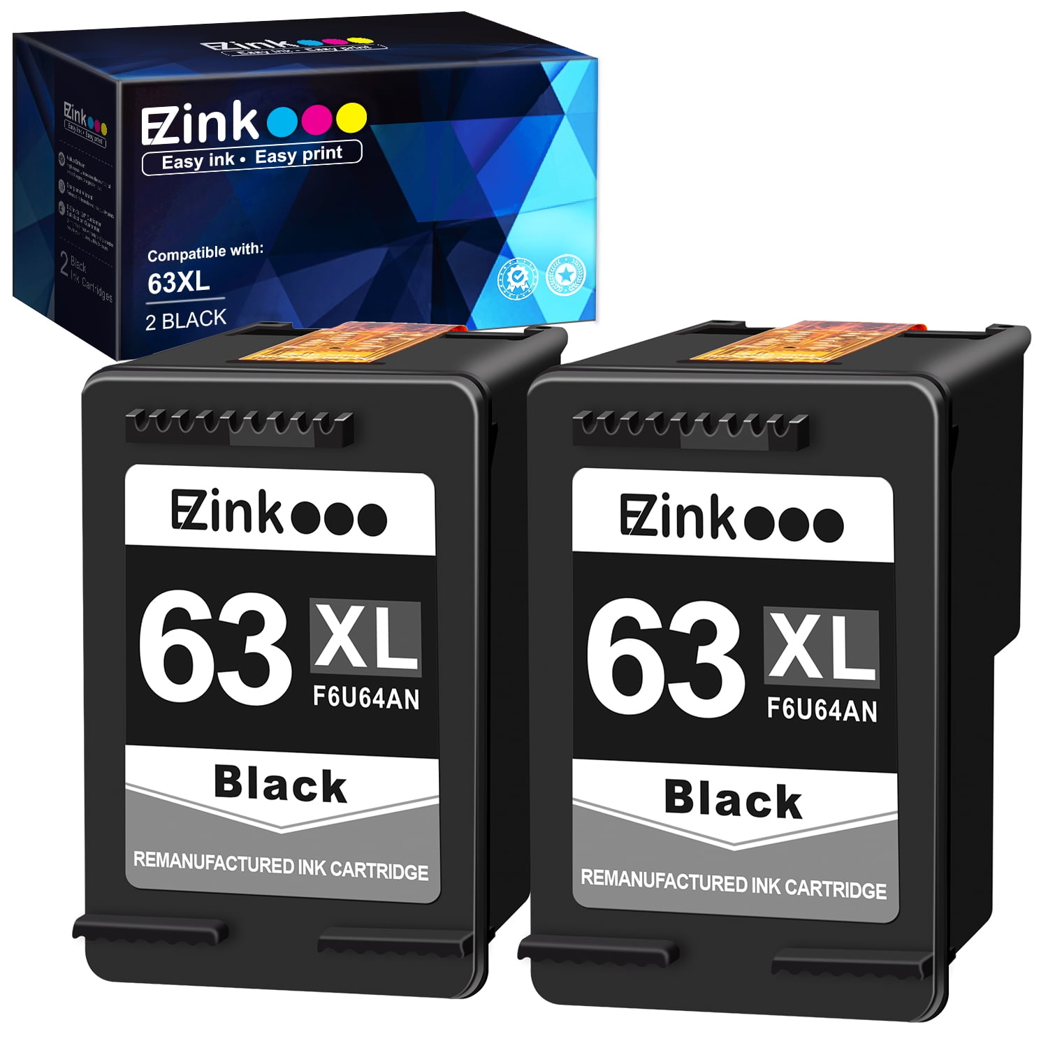 E-Z Ink 63XL 63 XL Ink Cartridge Replacement for HP 63XL 63 XL to Use ...