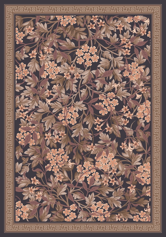 Milliken Pastiche Area Rug DELPHI EBONY Delphi Ebony Petals Vines 5' 4 ...