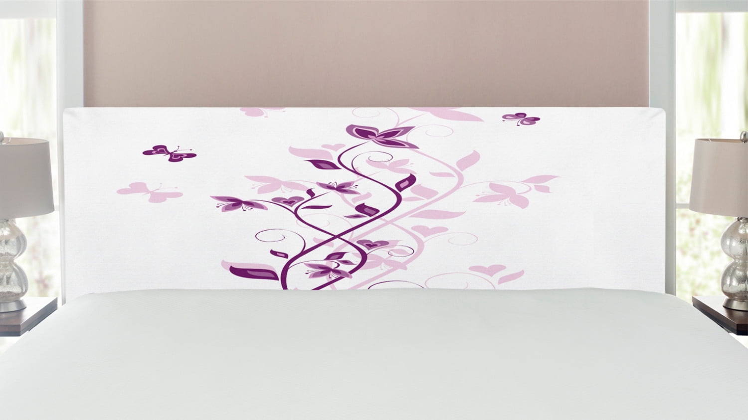 Spring Headboard, Violet Tree Swirling Persian Lilac Blooms with ...