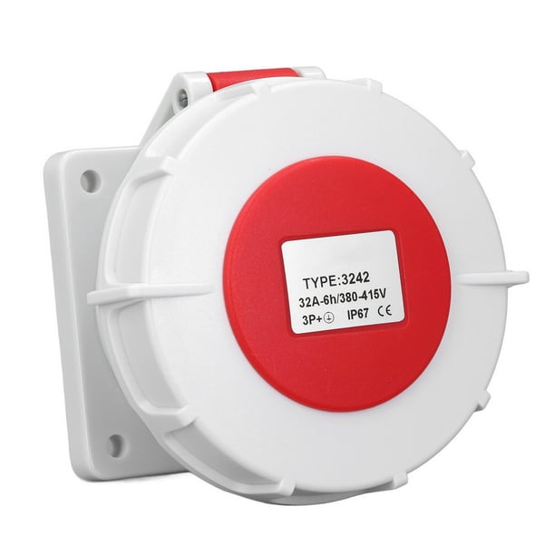 Industrial Socket Connector 3 Phase 4 Pin 32A IP67 Water Proof Flame ...