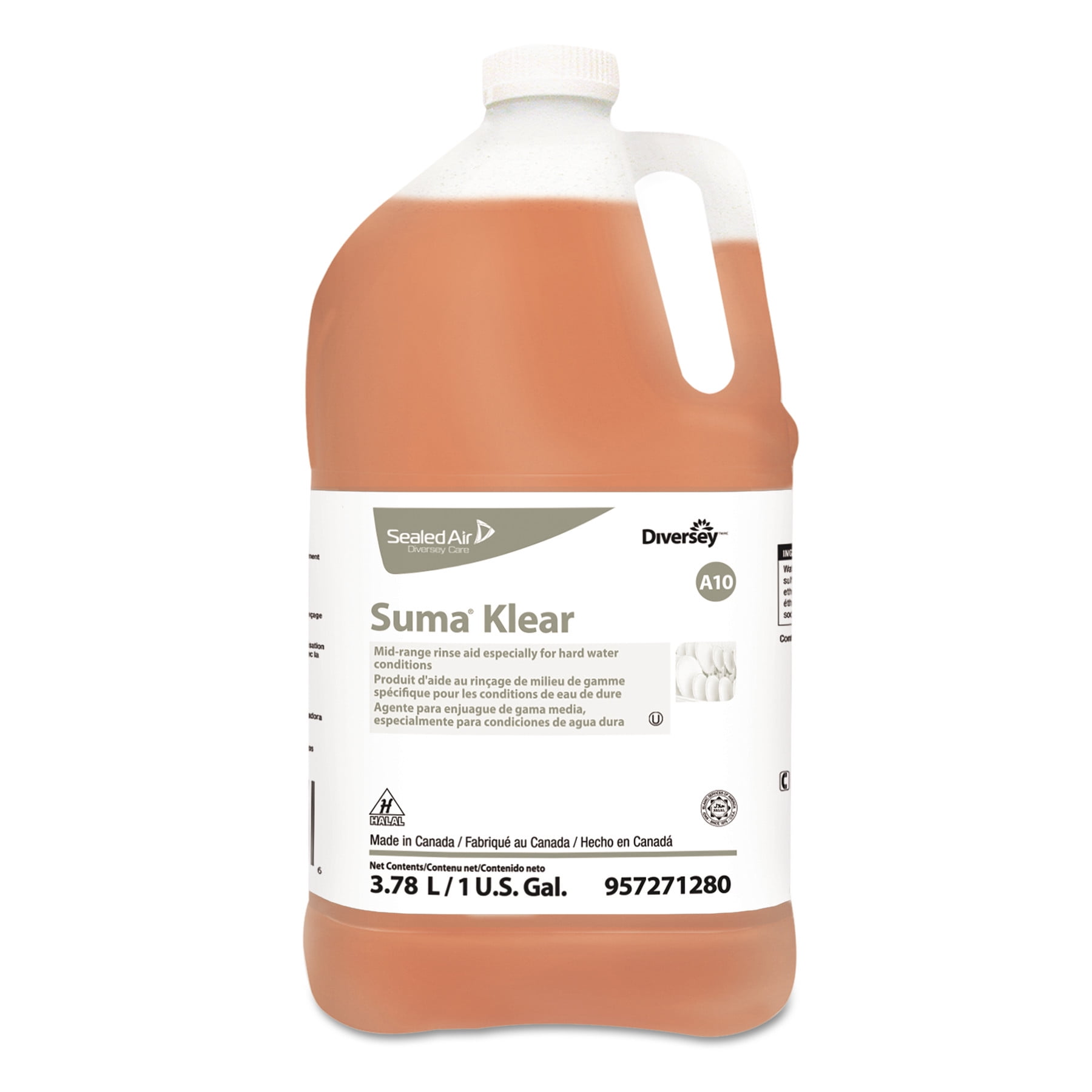 Diversey Suma Klear A10 Rinse Aid, 1 gal Bottle, 4/Carton - Walmart.com