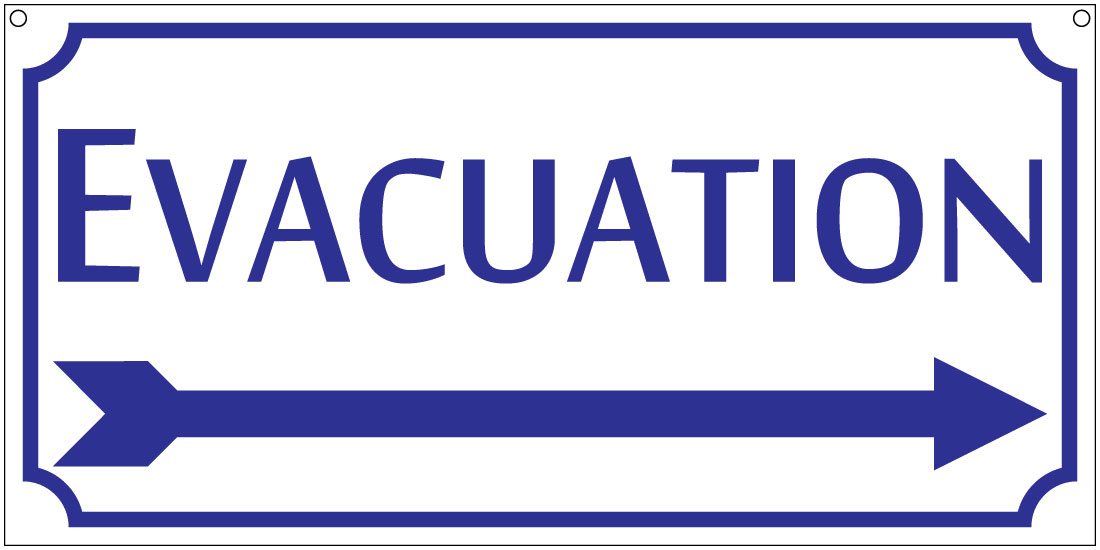 Evacuation with arrow- 6x12 Aluminum Safety Man Cave Bar sign - Walmart.com