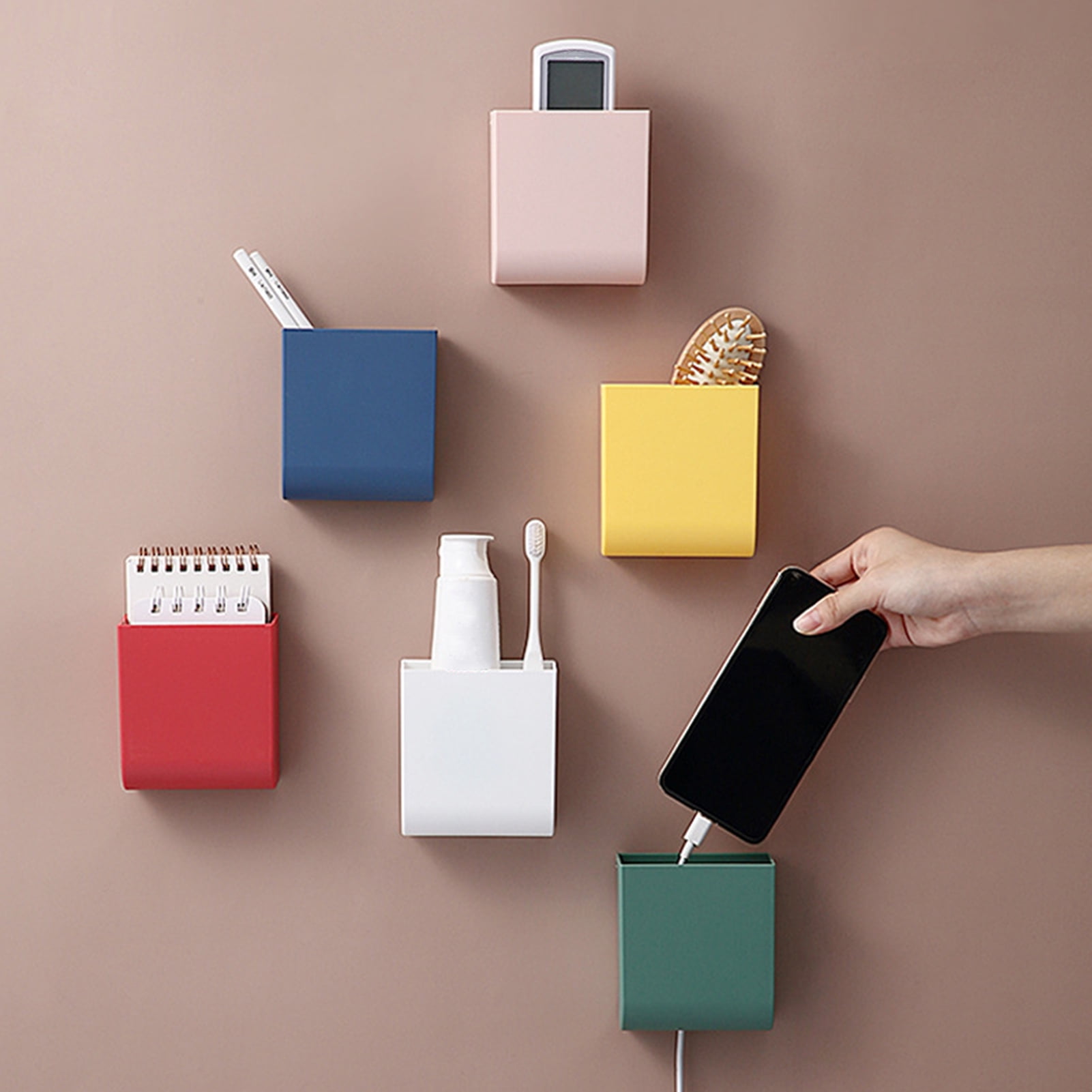 Dream Lifestyle Remote Control Box Wall Mount Punch Free Shelf Cell ...
