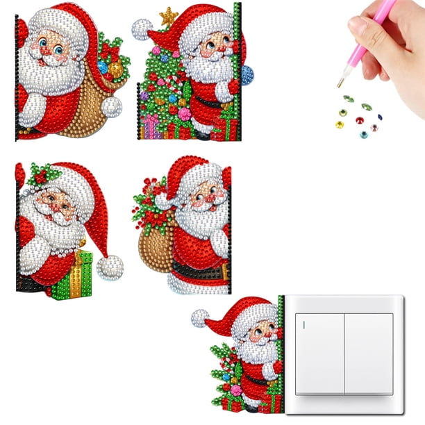 Sigla Pared Diamante 5D Diy Sticker Art Statcher 4pcs Festival Acrílico ...