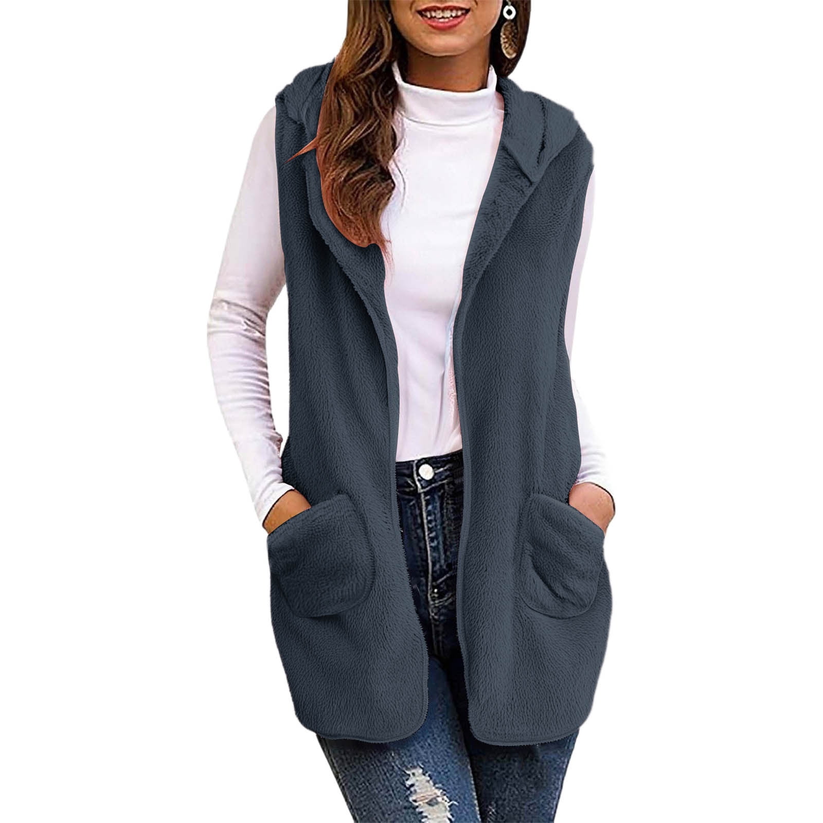 Click here for Ndbuld Up To 35 Mens Polar Fleece Vest Women Solid... prices