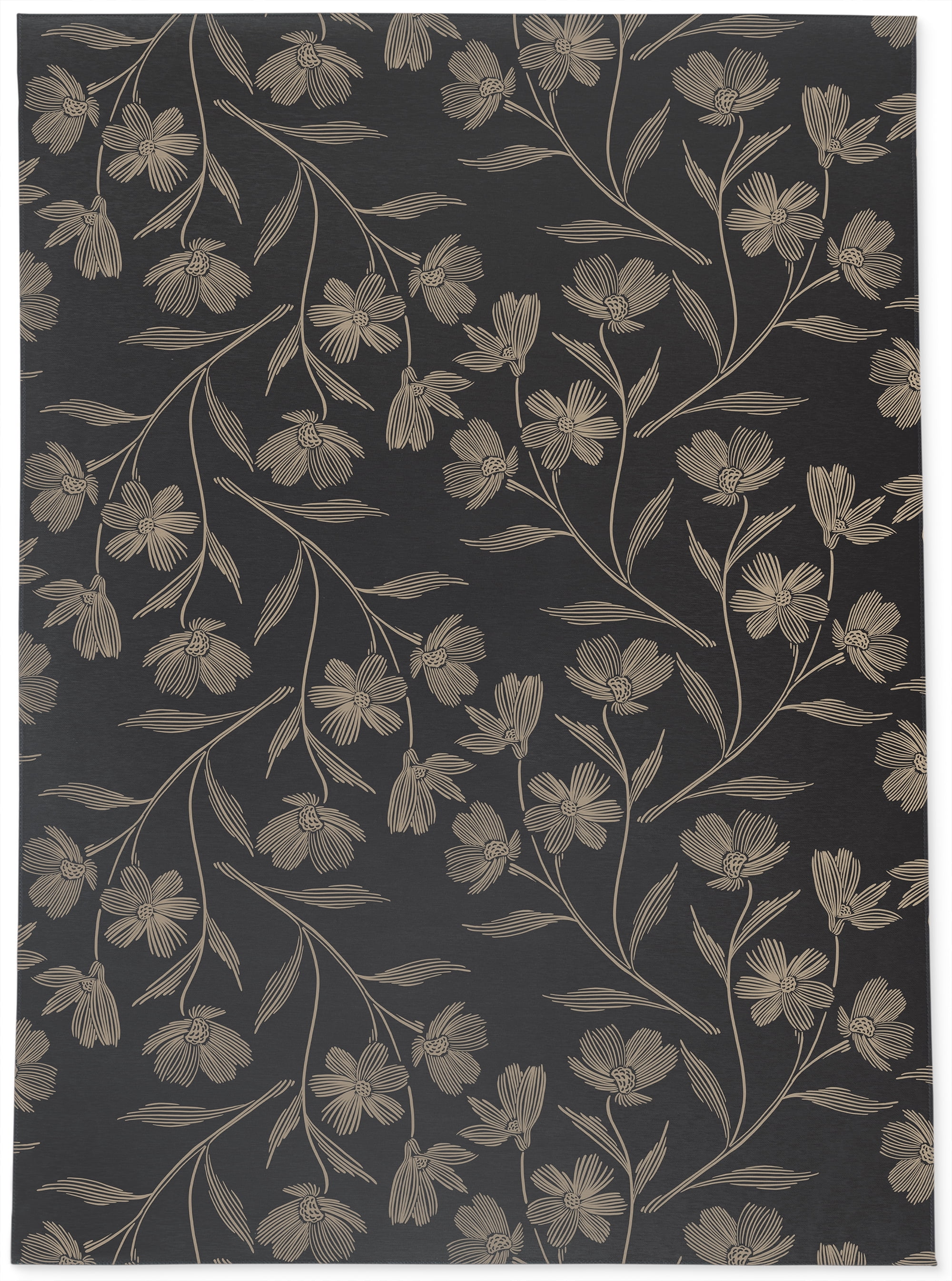 FALLING FLORAL JET Kitchen Mat By Kavka Designs - Walmart.com