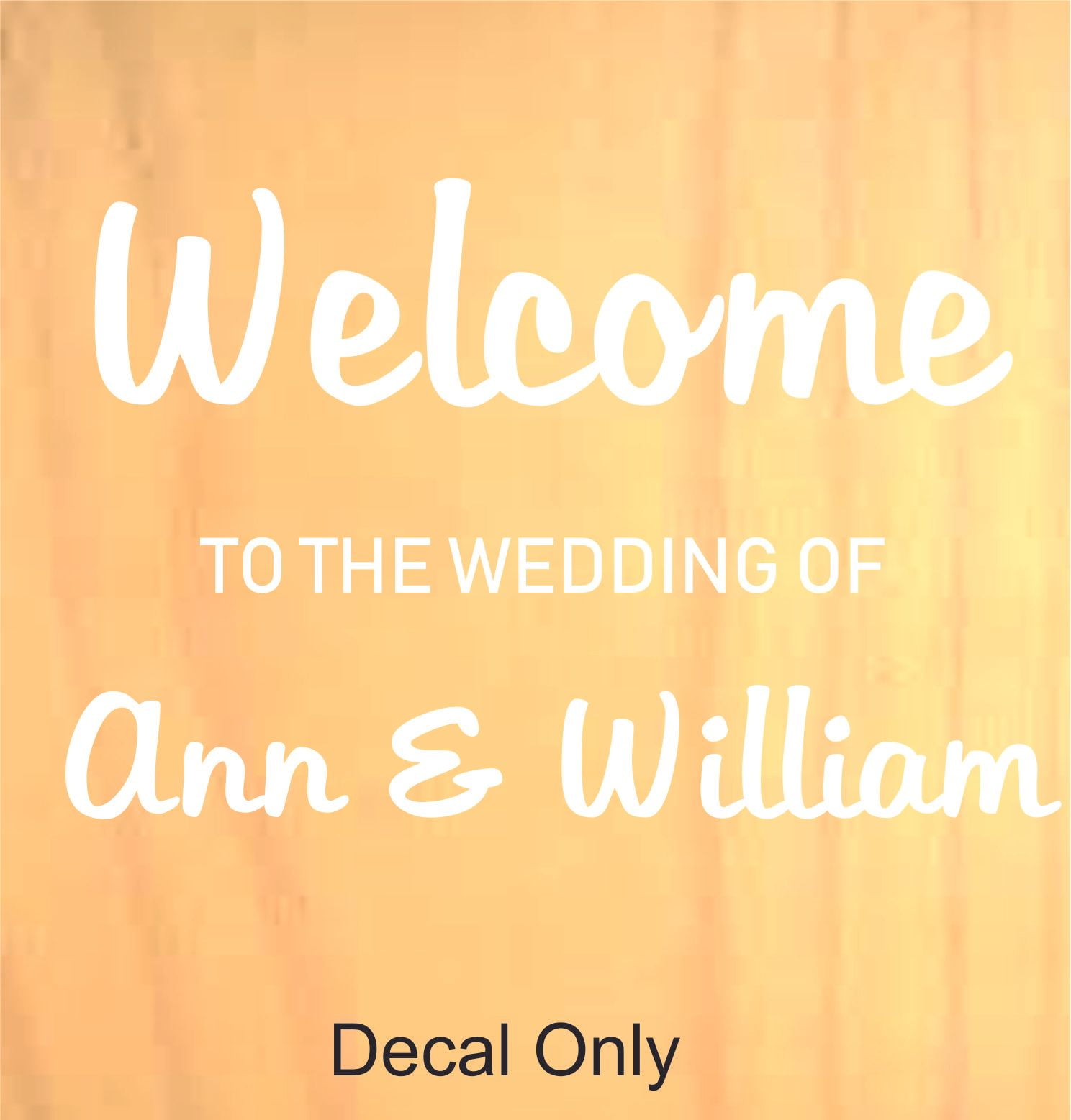 Wedding Welcome Bride Groom Sign Signage Customized Wall Decal Custom ...