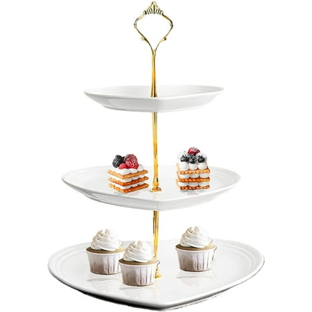3 Tier Cake Stand, Ceramic Cupcake Stand - Dessert Stand - 3 Tier ...