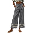 Casual Pants with Elastic Waistband, Double Layer Lace Hem Long ...