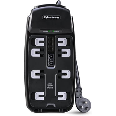GE 34133 7-Outlet Surge Protector with Coaxial Protection, 8' Cord ...