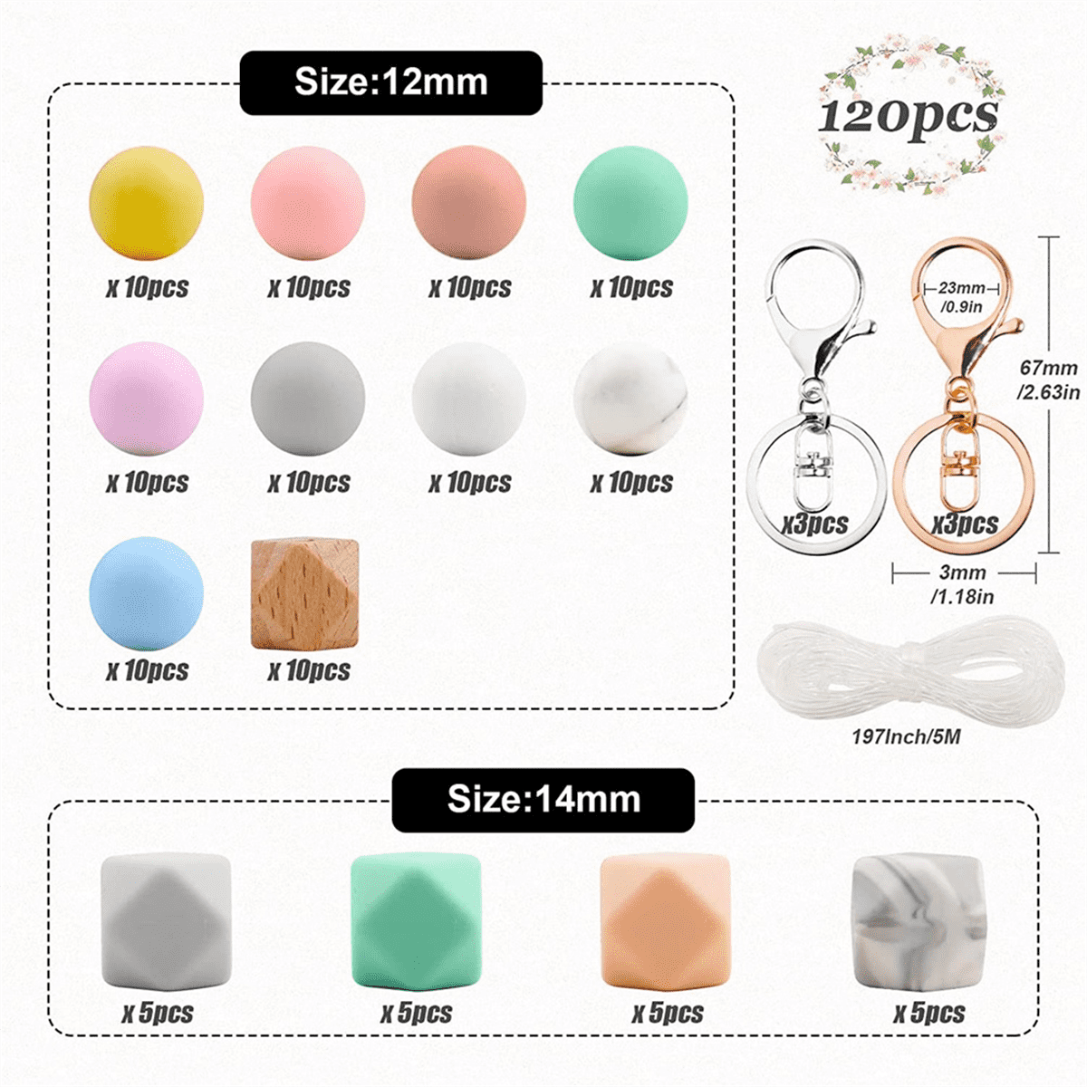 Click here for Unbranded Silicone Beads  120pcs Silicone Beads Fo... prices