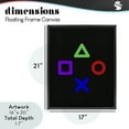 Game Button Shapes Black Framed Floater Canvas Wall Art, design by Kim ...