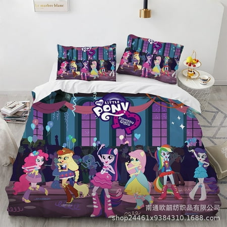 ben-My Little Pony Bedding Set 3D Cartoon Pony Duvet Cover Set Soft 100 ...