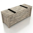 Furniture of America Scandi Wood Hidden Storage Bench in Weathered Oak ...