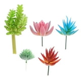 Raindrops 5 Pcs Mini Green Plant Decorations Realistic Miniature Plants ...