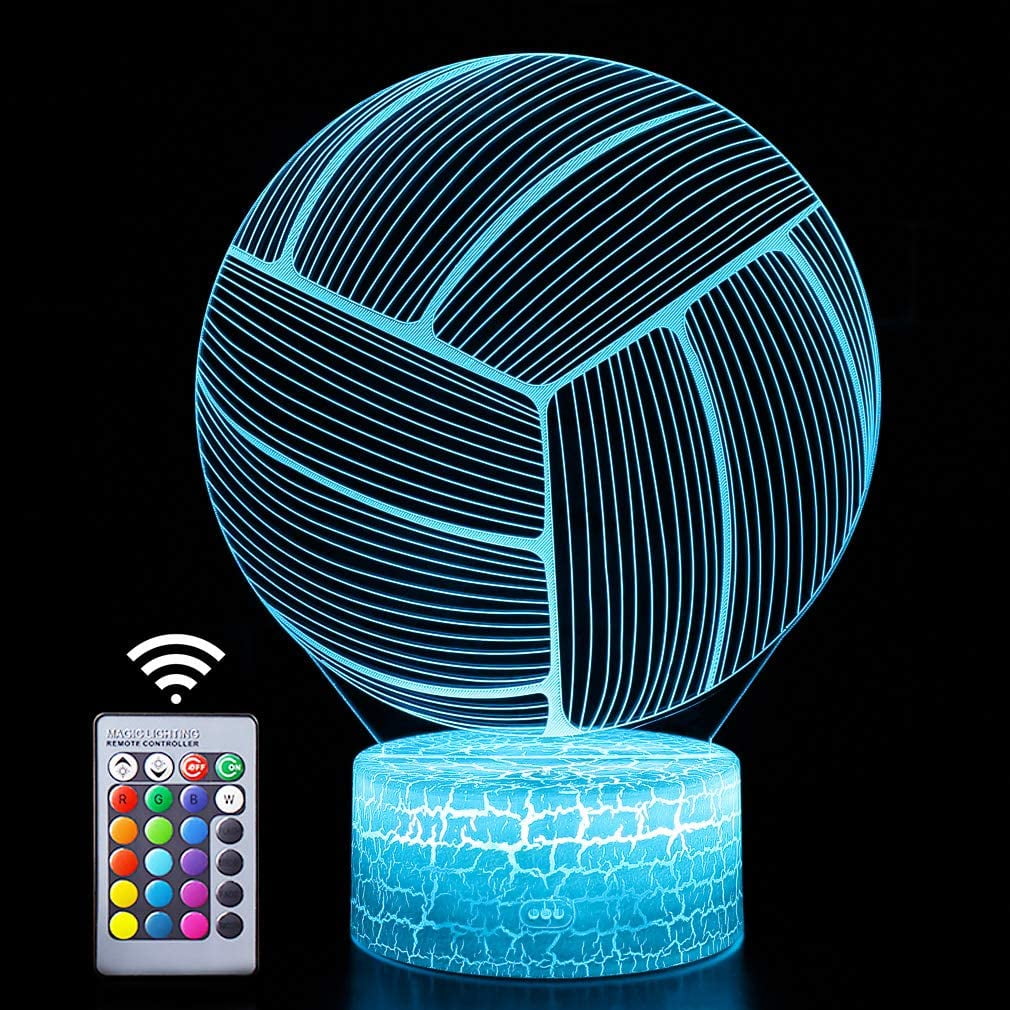 YSITIAN Volleyball Night Light 3D Optical Illusion LED Lamps with ...