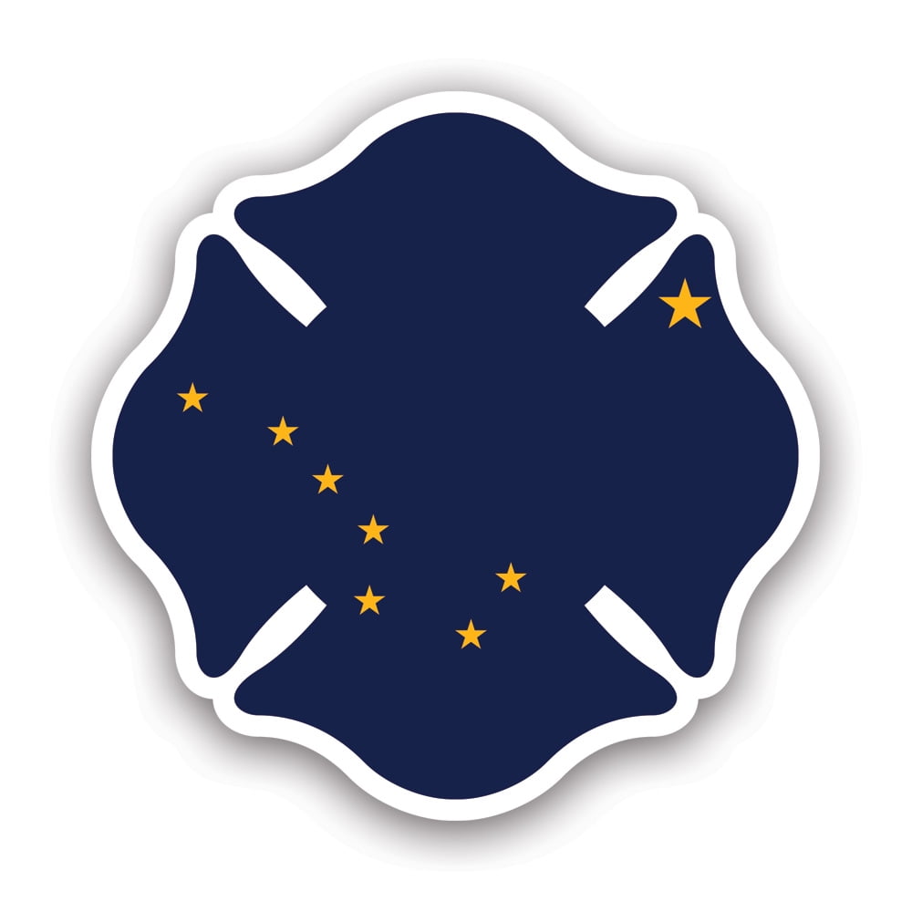 Alaska State Maltese Cross Shaped Sticker Decal - Self Adhesive Vinyl ...