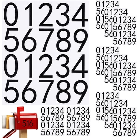 HTAIGUO 12 Sheets 3 Inches Gold Mailbox Number Stickers Hollow Self ...