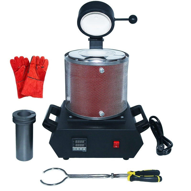 2100W Electric Gold Melting Furnace with 3KG Graphite Crucible for Melt ...