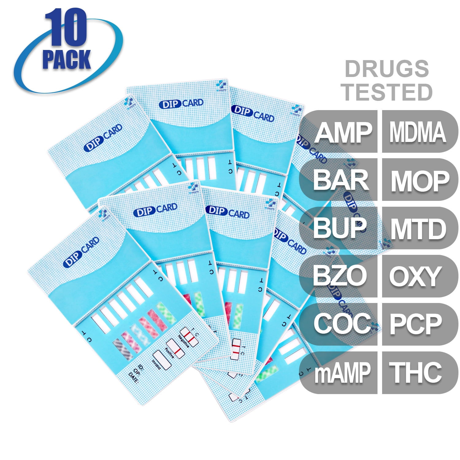 Mintegrity [10pk] - 12-Panel Dip Card Instant Urine Drug Test - (AMP ...
