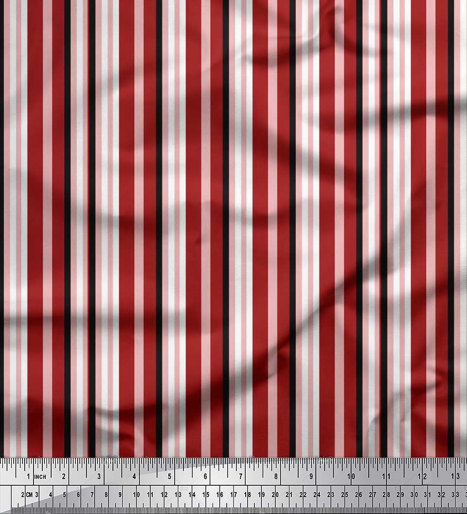 Soimoi Velvet Fabric Vertical Stripe Print Fabric by Yard 58 Inch Wide ...