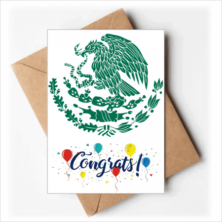 Mexico National Emblem Country Wedding Cards Congratulations Greeting ...