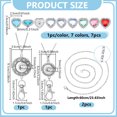 7Pcs 7 Colors Alloy Rhinestone Snap Buttons Heart with 2Pcs Keychains ...