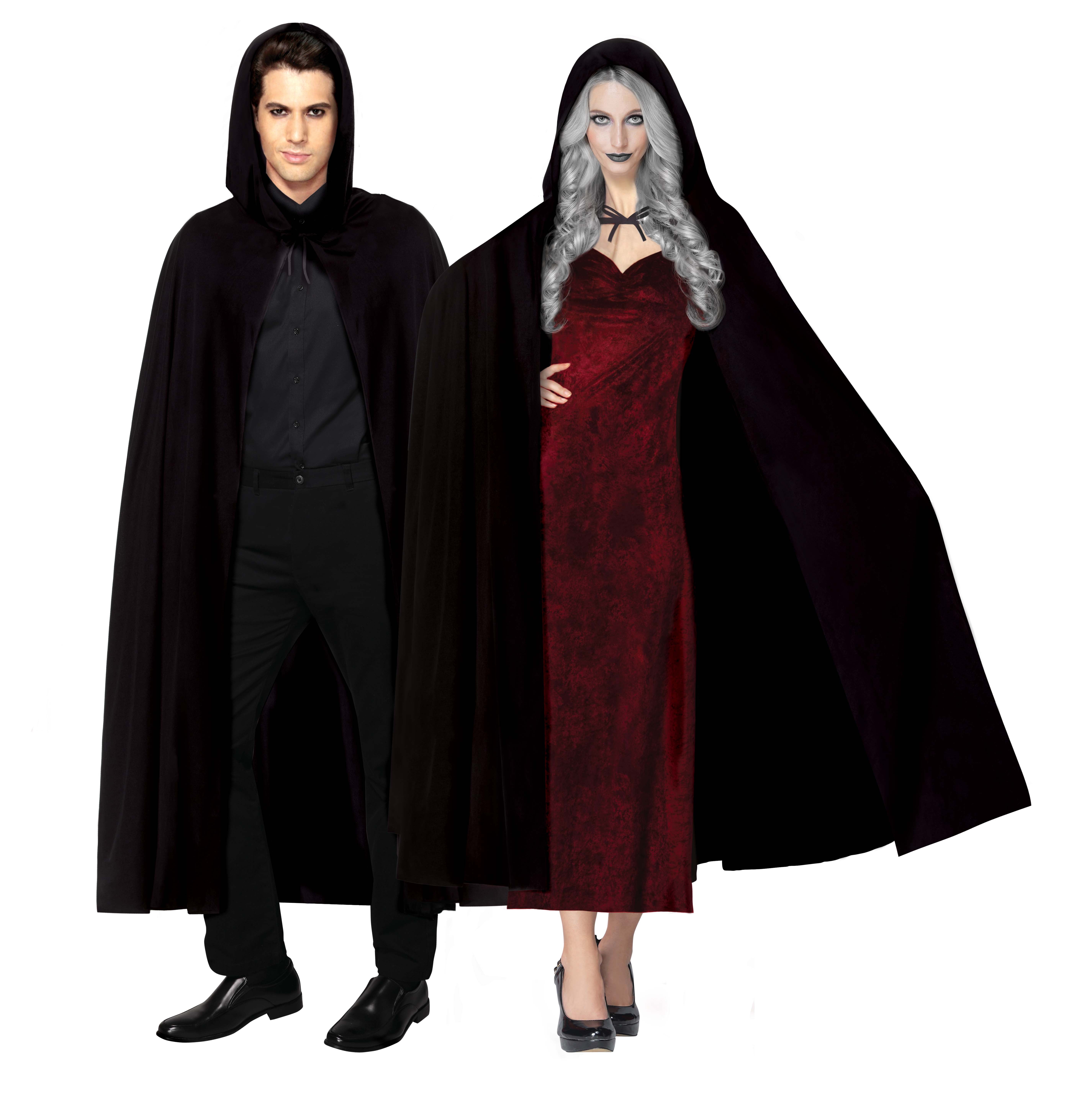 Black Hooded Cape Adult Costume
