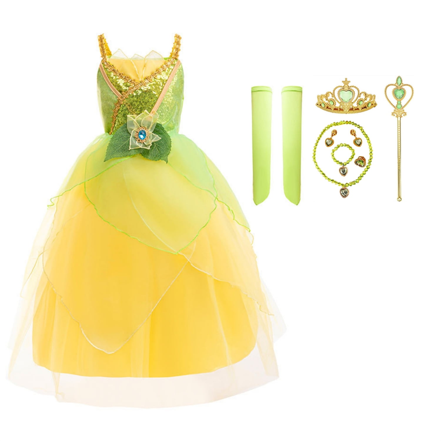 Click here for Hawee Princess Tiana Dress Up Halloween Fairy Cost... prices