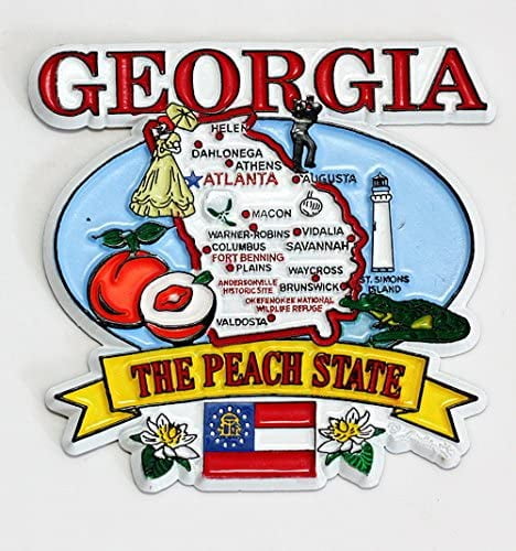 Georgia State Elements Map Fridge Collectible Souvenir Magnet - Walmart.com