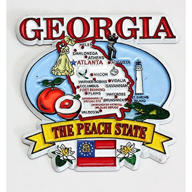 Georgia State Elements Map Fridge Collectible Souvenir Magnet - Walmart.com