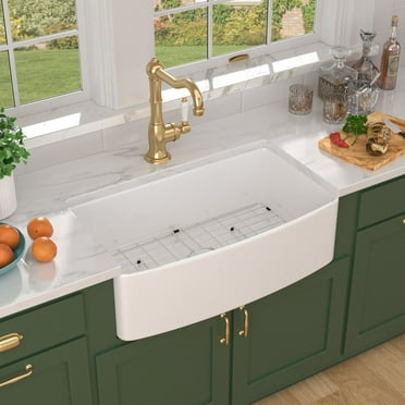 DV-1K0068 DeerValley 33" L X 20" W Double Basin Workstation Farmhouse ...