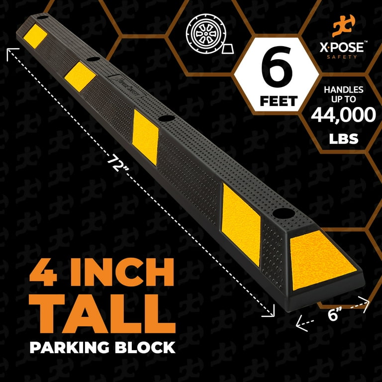 Garage Parking Stops DASBET 4 Pack Heavy Duty Rubber Parking Block ...