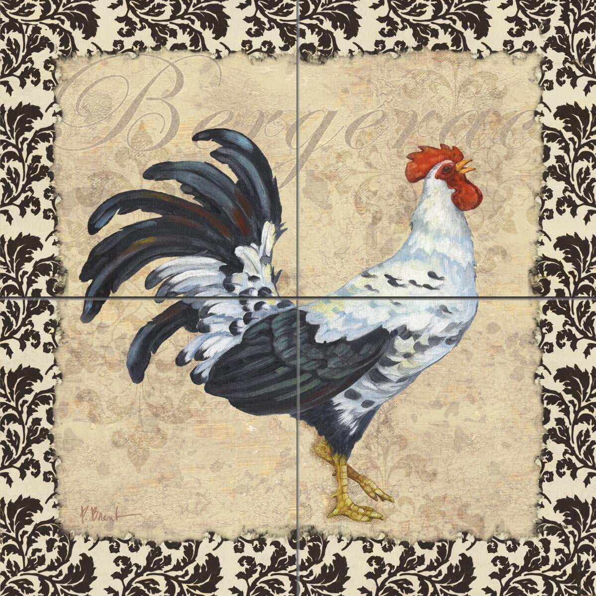 Tile Mural Kitchen Backsplash - PB-Bergerac Rooster IX - by Paul Brent ...