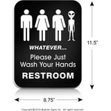 Bigtime Signs Funny Bathroom Sign for Restroom 11.5" x 8.75" Rigid PVC ...