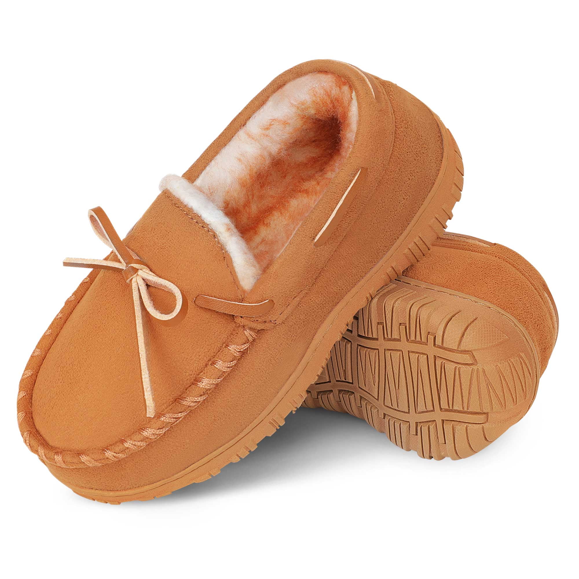 HOMEHOT Boys Slippers Moccasins Kids House Shoes Comfy Memory Foam ...