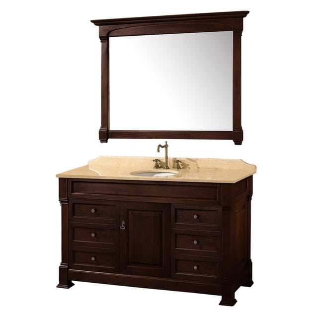 Wyndham Collection Andover 55 inch Single Bathroom Vanity in Dark ...