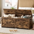 Large Wooden Storage Chest with Safety Hinges – 47.2" Lift-Top Trunk ...