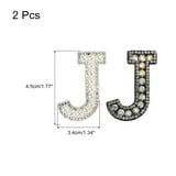 Uxcell Iron on Decorative Letter J Black White Patch Glitter Alphabet ...