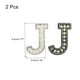 Uxcell Iron on Decorative Letter J Black White Patch Glitter Alphabet ...