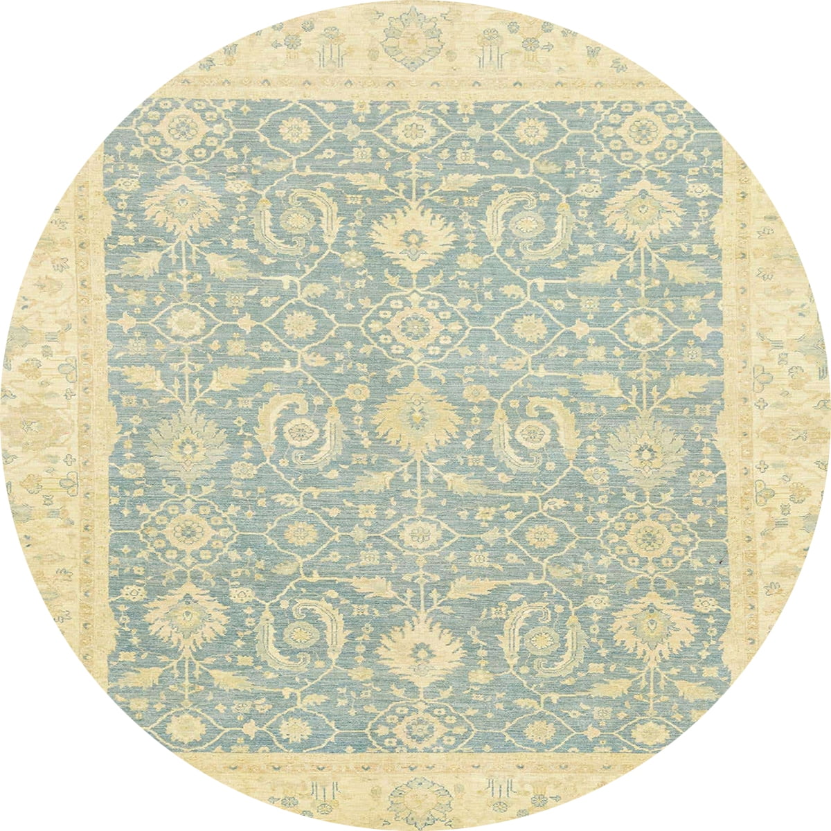 Ahgly Company Indoor Round Abstract Sage Green Oriental Area Rugs, 4 ...